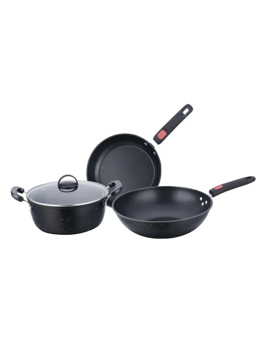 Набор посуды Isaac Maifan 3 предмета, черный, 30см