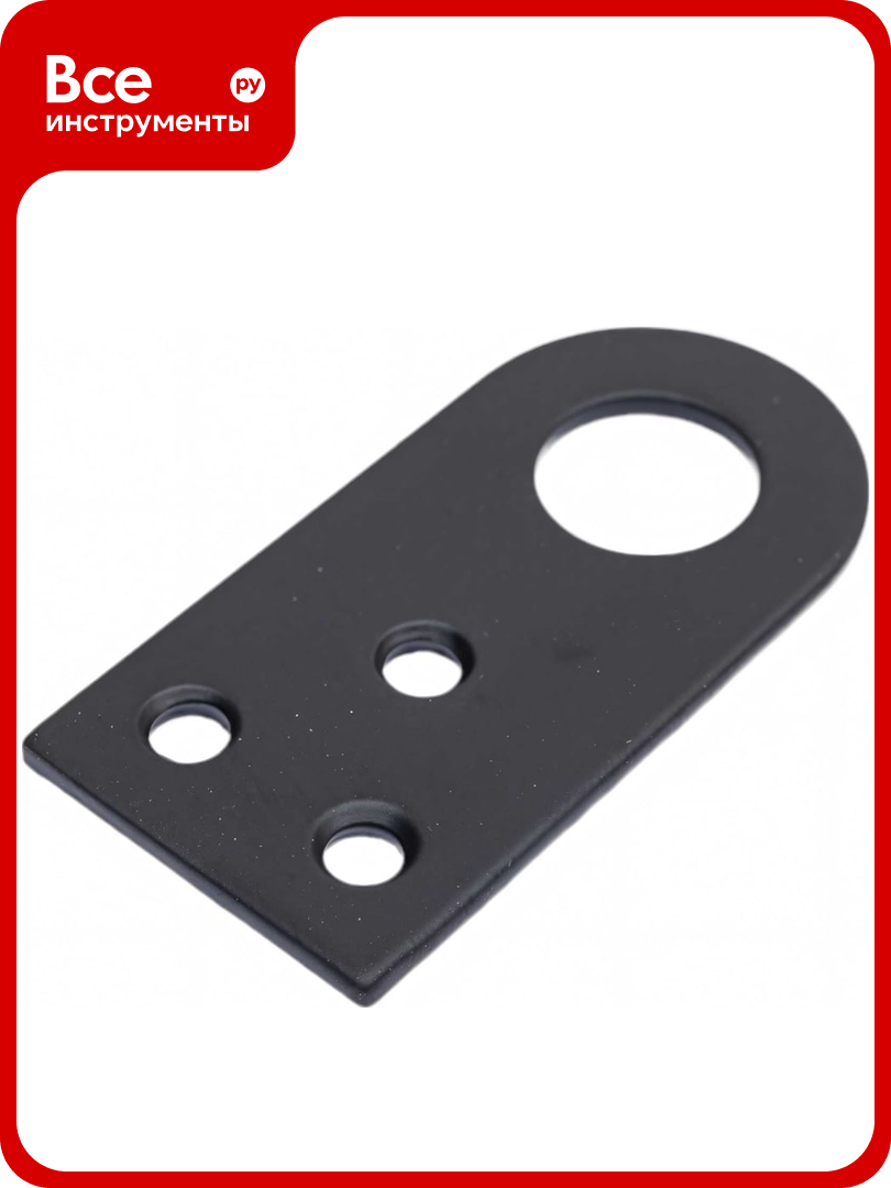 Прямая проушина Домарт, черная, из стали с крашеным покрытием, предназначена для установки дверных замков, прямая форма