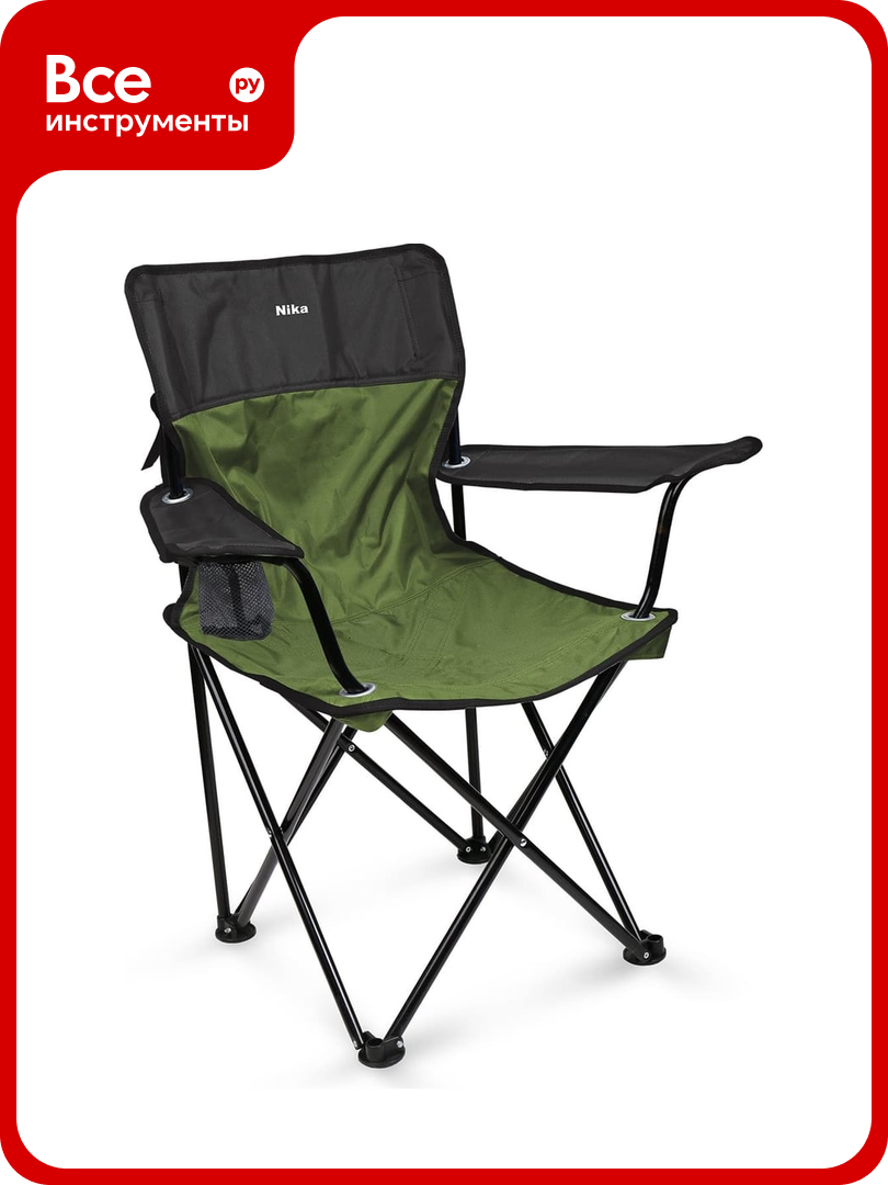 Стул складной Премиум 5 Nika ПСП5 ПСП5/ЧХ черный-хаки