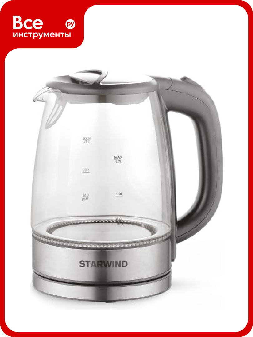 Чайник STARWIND SKG2315 1.7 л 2200Вт серый/серебристый стекло 1204664