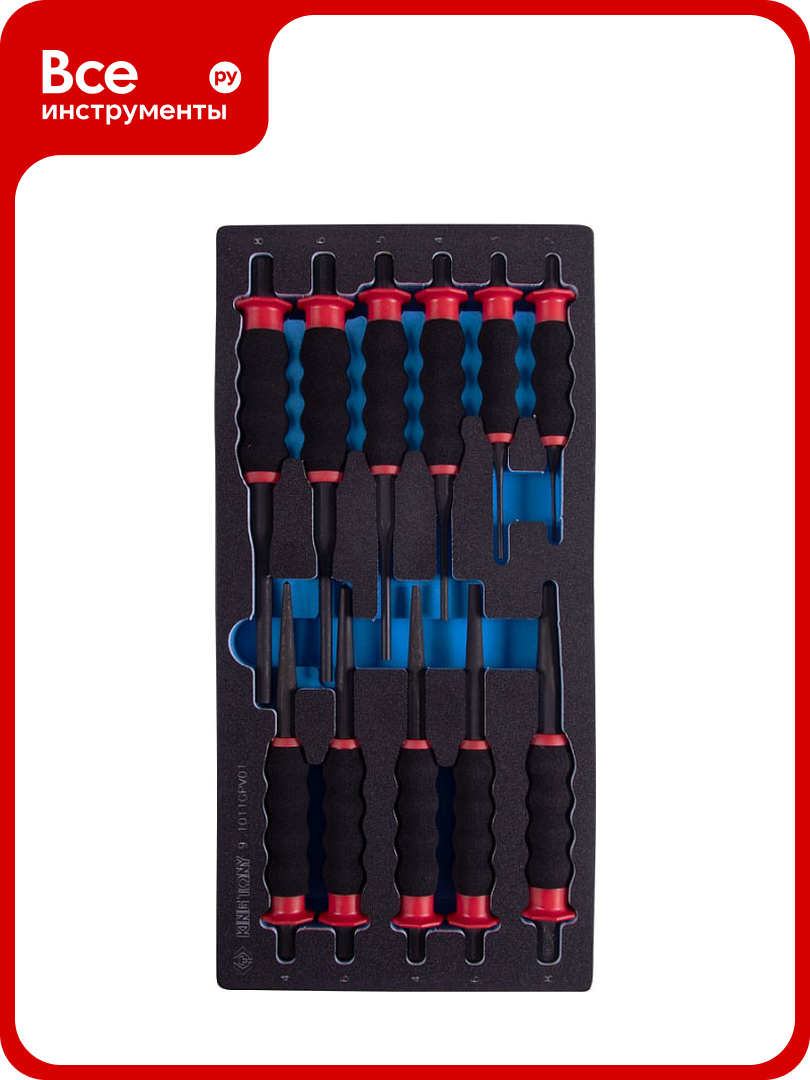 Набор выколоток, бородков и кернеров KING TONY ложемент, 11 предметов 9-1011GPV01