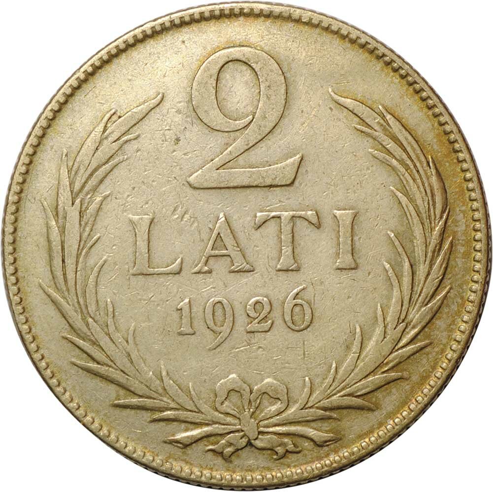 Монета 2 лата 1926 Латвия