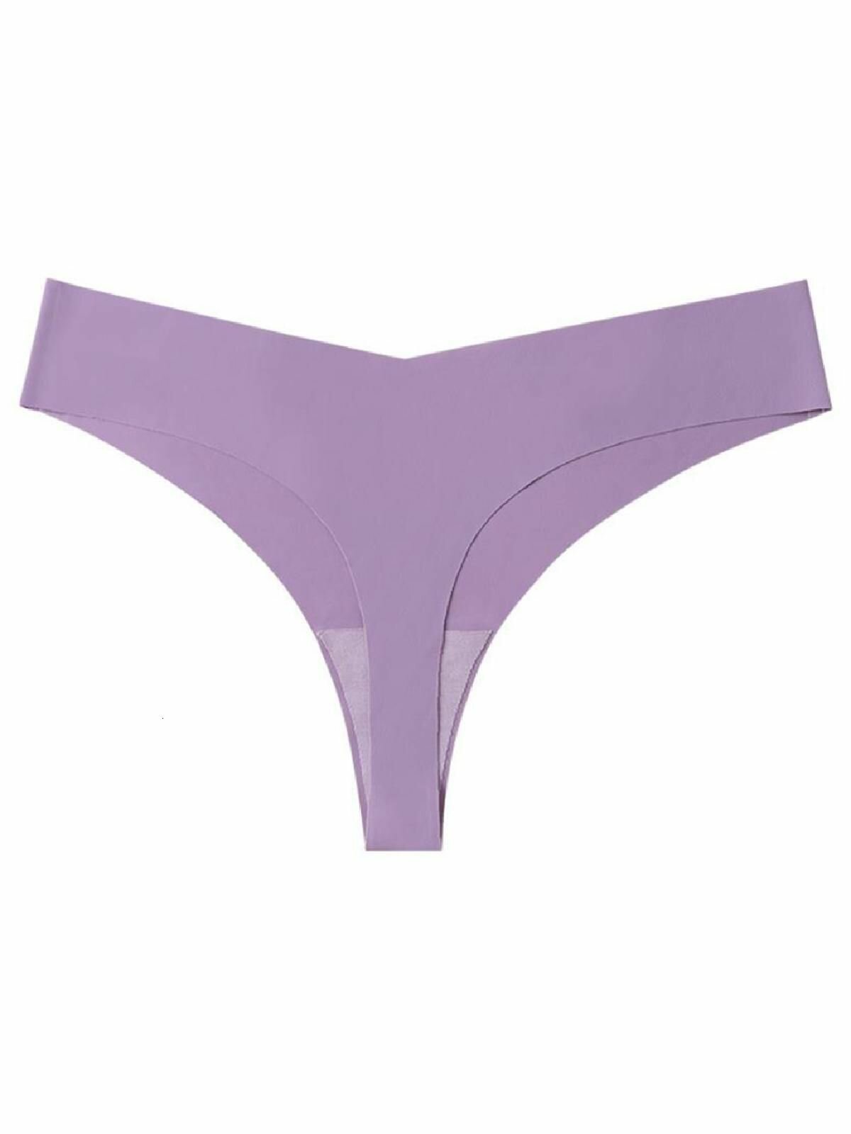 Женские трусы-стринги бесшовные, Фиолетовый - S