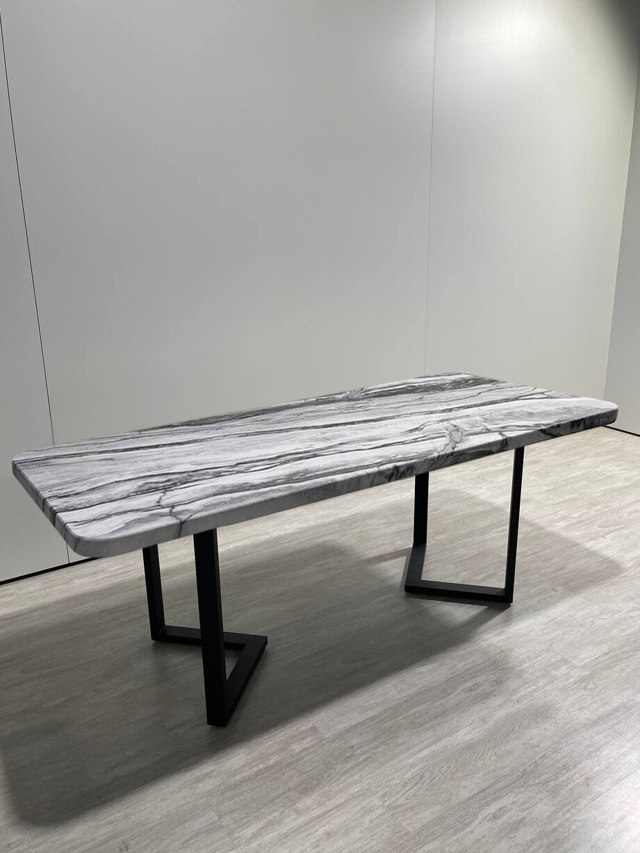 Стол кухонный обеденный прямоугольный дизайнерский лофт THETABLE•RU 140х80 6.5/3.1