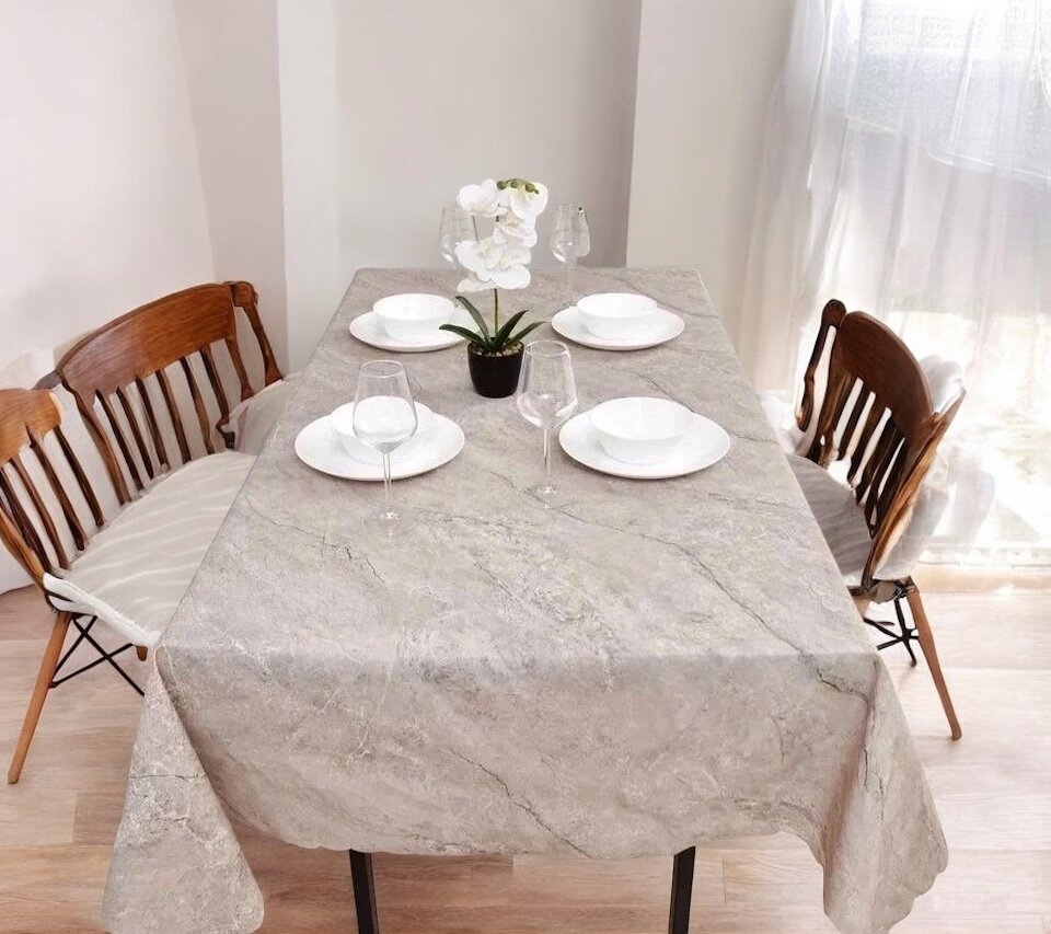 Скатерть мраморная мрамор клеенка на тканевой основе размер 140 на 220