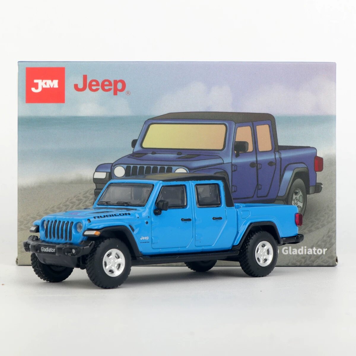JKM 1/64 Масштабная модель Jeep Wrangler Gladiator пикап с алюминиевым корпусом в синем цвете