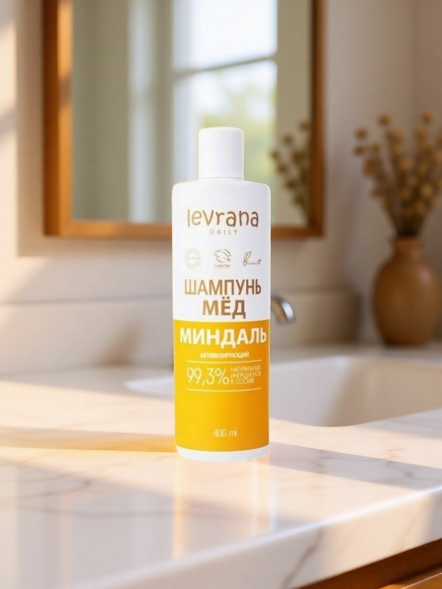 Levrana Daily, Шампунь "Мед и миндаль" Активизирующий, 400мл
