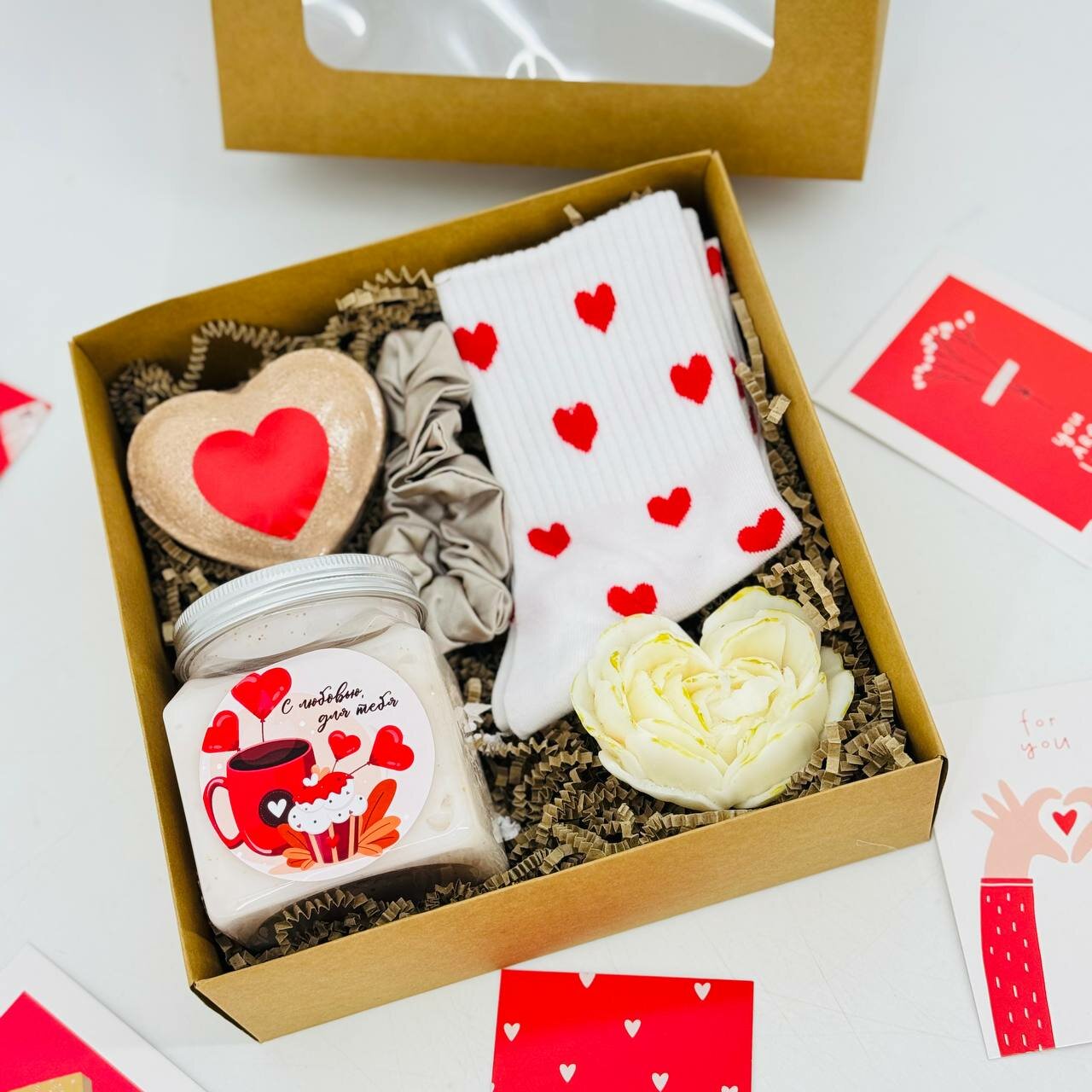 Подарочный набор спа для ванны "С любовью для тебя". Подарок на 14 февраля, 8 марта