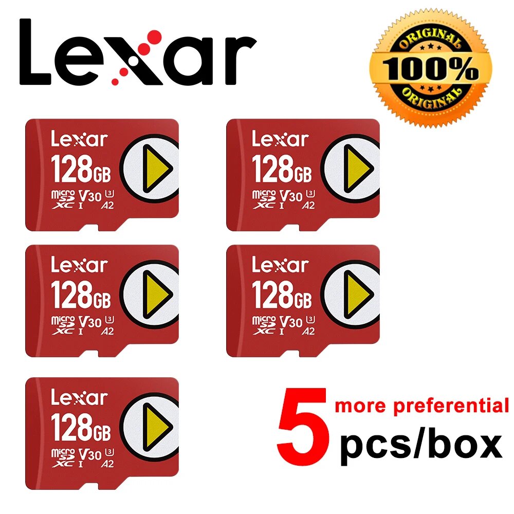 Lexar Original Play Micro SD Card Карта Micro SD Lexar V30 A2 для игровой консоли Nintendo Switch, 1 ТБ, 512 ГБ, 256 ГБ, 128 ГБ