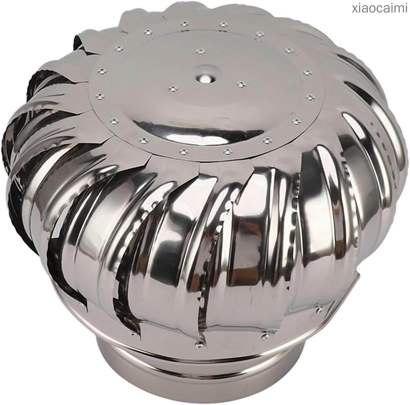 Турбодефлектор 150 мм вращающийся, колпак для вентиляции и дымохода из нержавеющей стали, усилитель тяги, защита от ветра и осадков