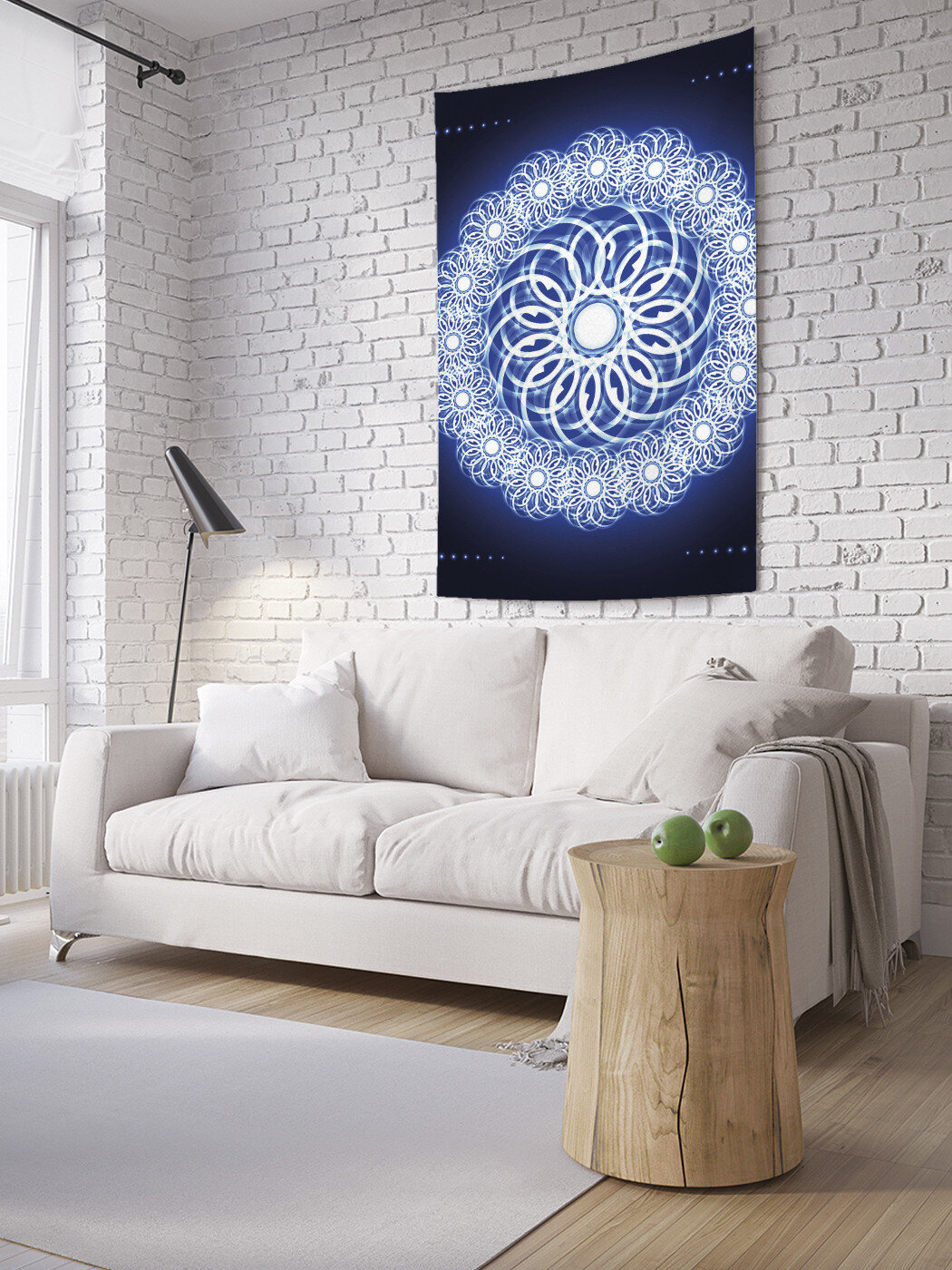 Фотопанно на стену вертикальный из ткани постер 100х150 "Мандала Вселенной", JoyArty