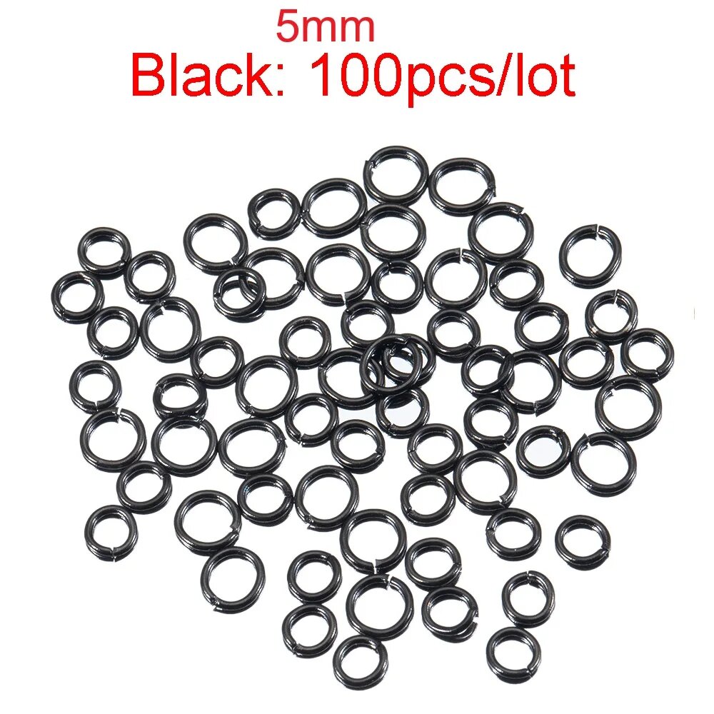 MINGXUAN Черная цепочка из нержавеющей стали 1 метр для рукоделия 5mm 100pcs