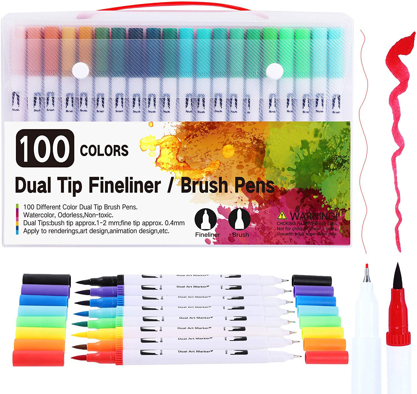 Набор маркеров Водный, толщина: 0.4 мм, 100 шт. для скетчинга