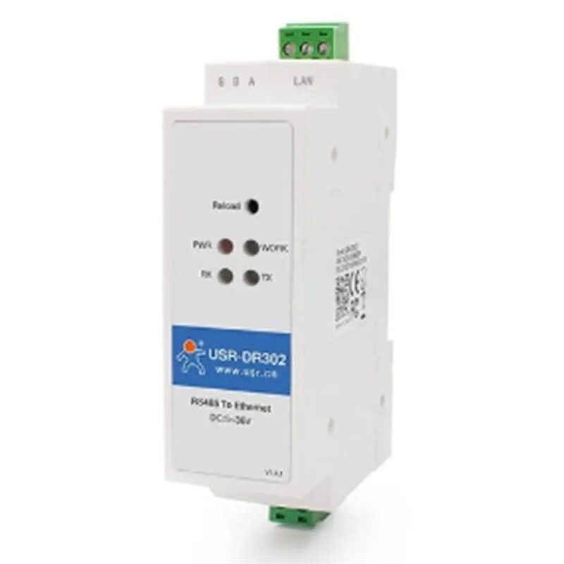 USR-DR302 Din Rail Serial RS485 to Ethernet TCP Модуль IP-сервера Преобразователь Ethernet Модуль Modbus RTU в Modbus TCP