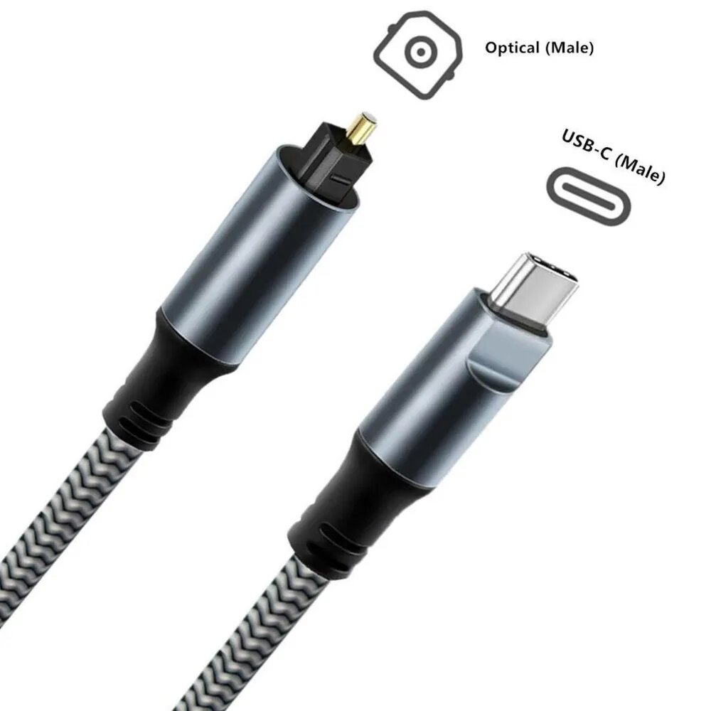 Аудиокабель USB Type-C/ODT (Toslink), 1.2 м, белый — фото 1