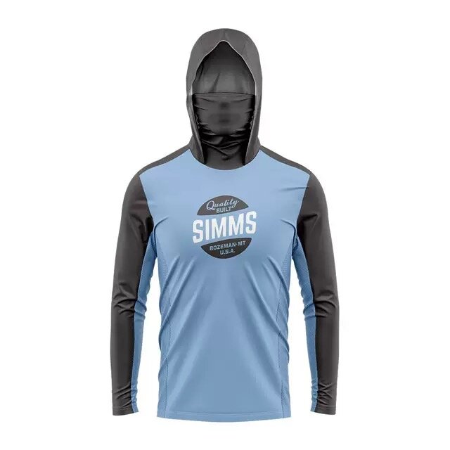 Simms Джерси мужская для рыбалки с капюшоном с принтом Точки, рыболовный лонгслив летний солнцезащитный