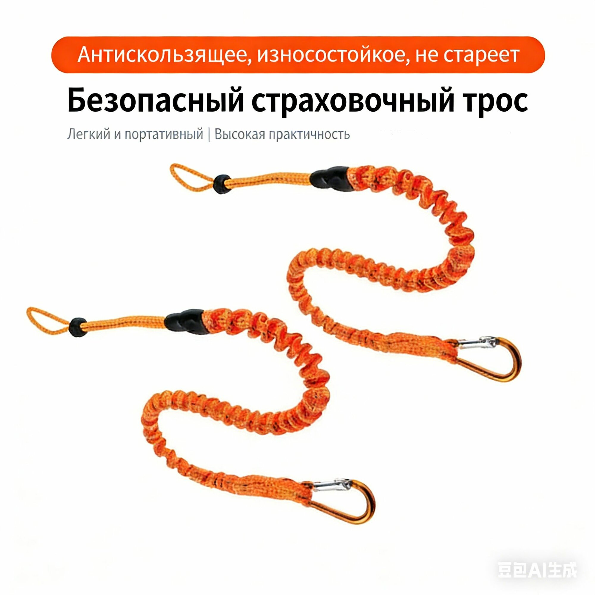 Шнур нейлоновый "Нейлоновая веревка", 2шт, длина 90см, прочность, разноцветный