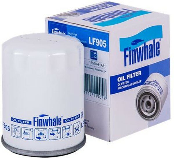 Фильтр масляный FINWHALE LF905 Toyota Avensis 00-09, Camry 01-06, Celica 93-99, Corolla 87-93, Liteace 92-95, Previa 00-,06, Rav 4 II, III 00->