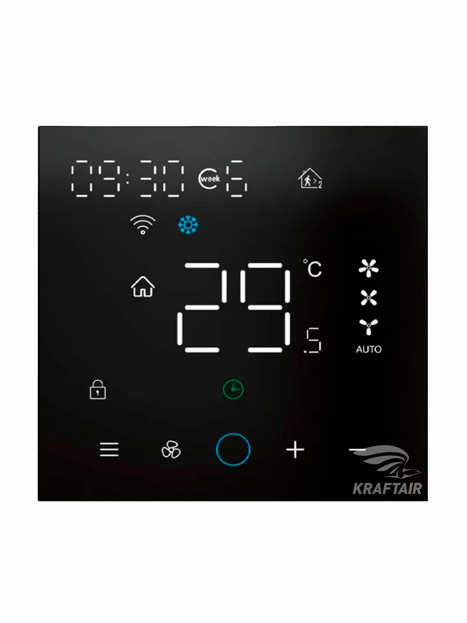 Термостат Т901, FCU 2/4pipe, Wi-Fi, пульт управления вентиляцией