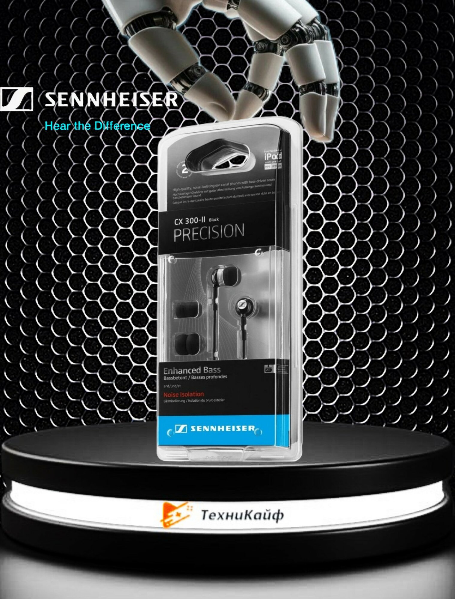 SENNHEISER CX 300-II Проводные, внутриканальные, наушники, mini jack 3.5 mm, L-образный. black/ черный