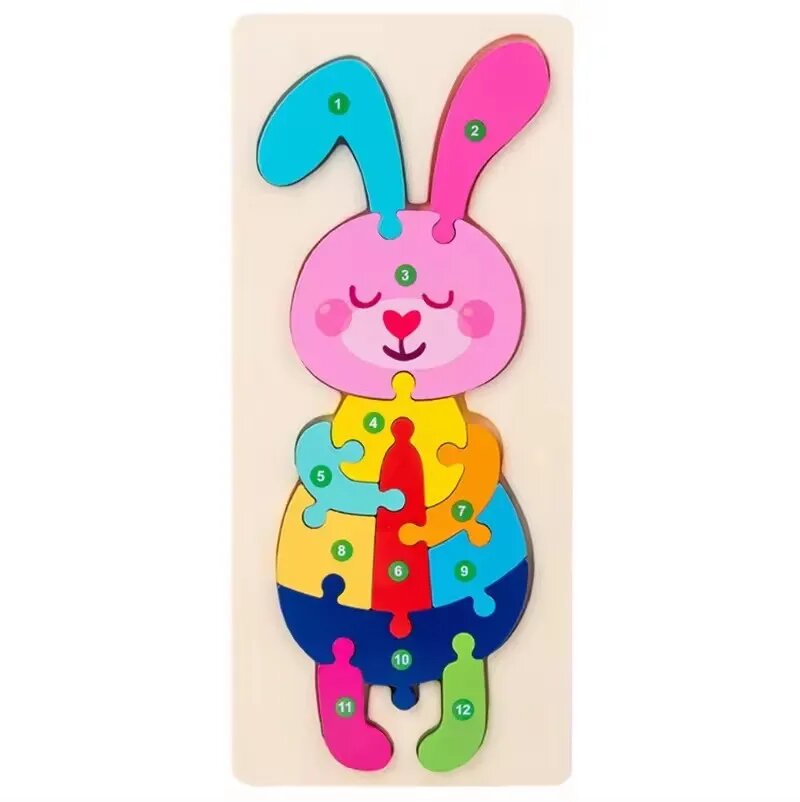 Деревянные головоломки LKCOMO для детей от 4 до 6 лет rabbit