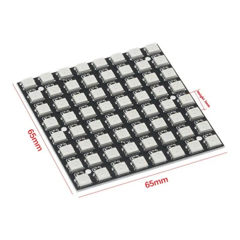 RGB светодиодный модуль WS2812 8x8
