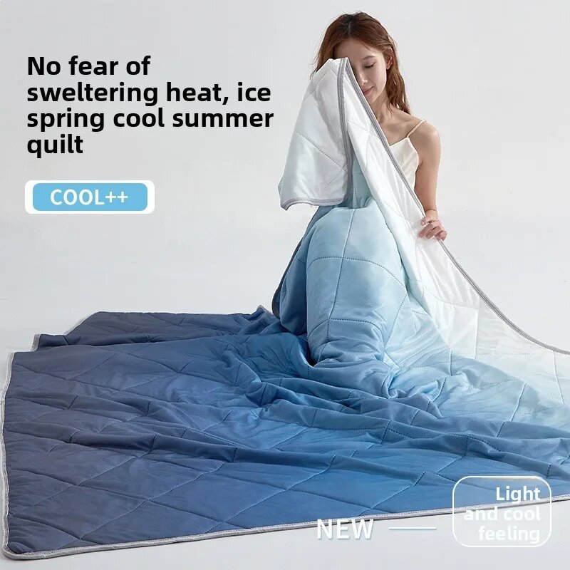 Одеяло KDV охлаждающее градиентное хлопковое 100x150 см 200x230cm, Синий, Sapphire Blue