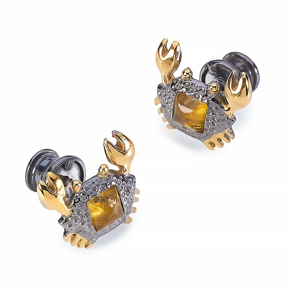 Серьги, серебро, 925 проба, янтарь