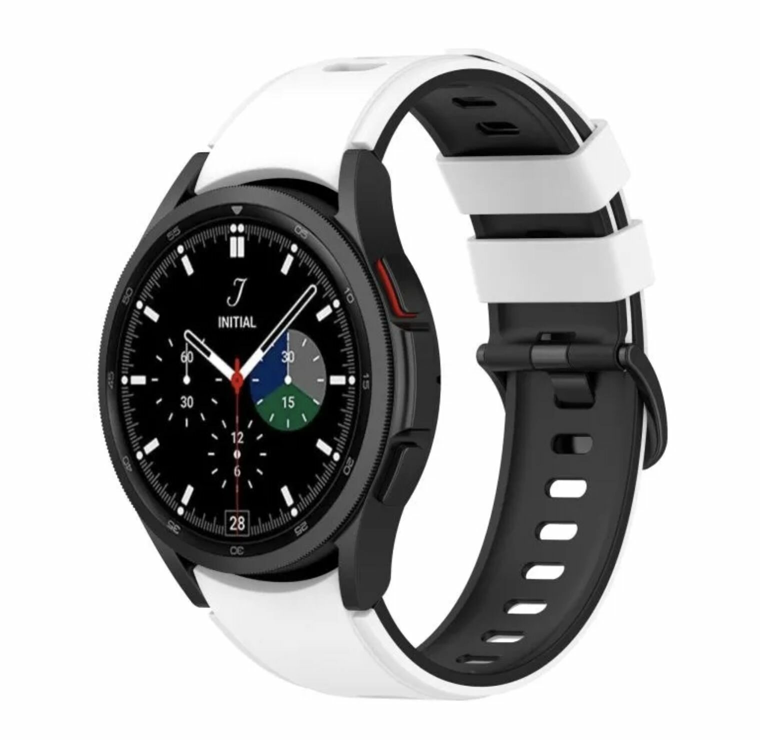 Ремешок для смарт-часов для Samsung Galaxy Watch 4/5/5pro (40/44mm), Classic (42/46mm) белый; черный