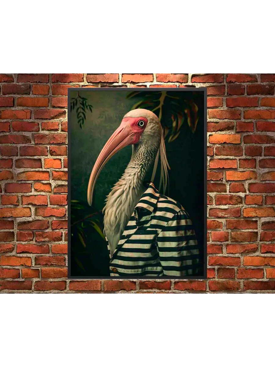 Птица Ибис в плену 1, Плакат 30x42см