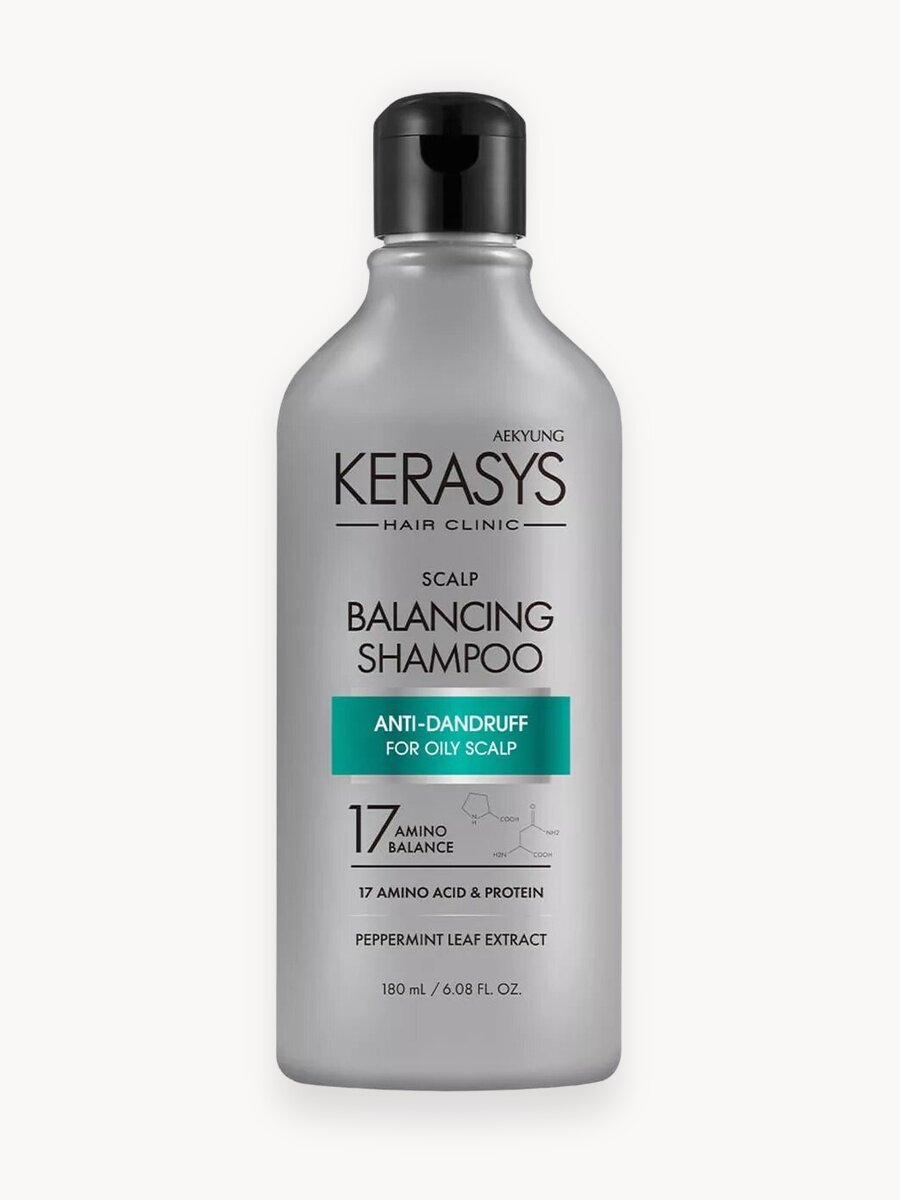 Kerasys лечебный Корейский Шампунь от перхоти для волос для жирных волос с мятой 180 мл, Корея