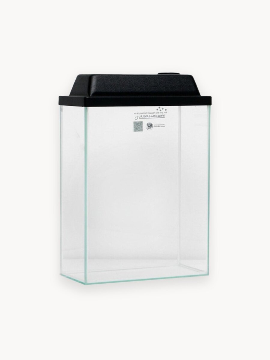 Аквариум Прямоугольный "Колонна Ширма" 25 литров, 34 х 17 х 45 см, чёрный