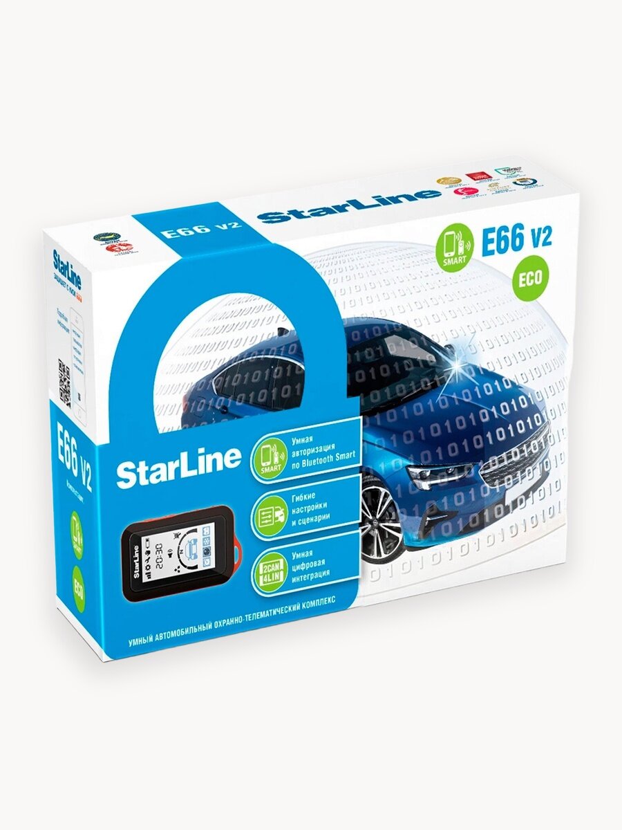 Сигнализация для автомобиля StarLine E66 BT ECO 2CAN/4LIN Ver.2