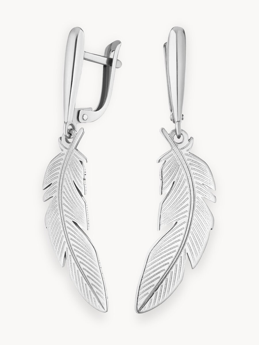 Серьги с подвесками, серебро, 925 проба, родирование