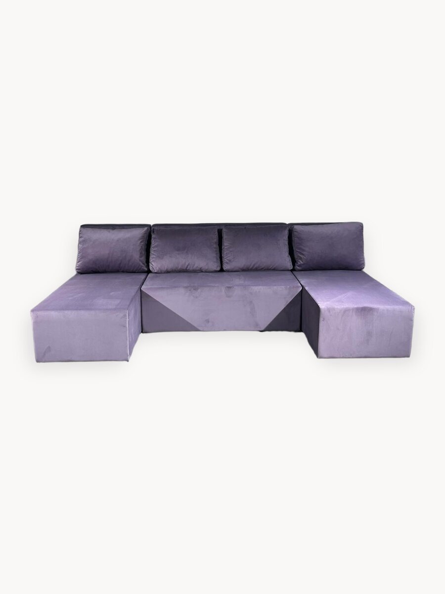 Диван, Диван-кровать Олимп П-образный угловой, лавандовый(Fresh), механизм еврокнижка, 262х122х82 см