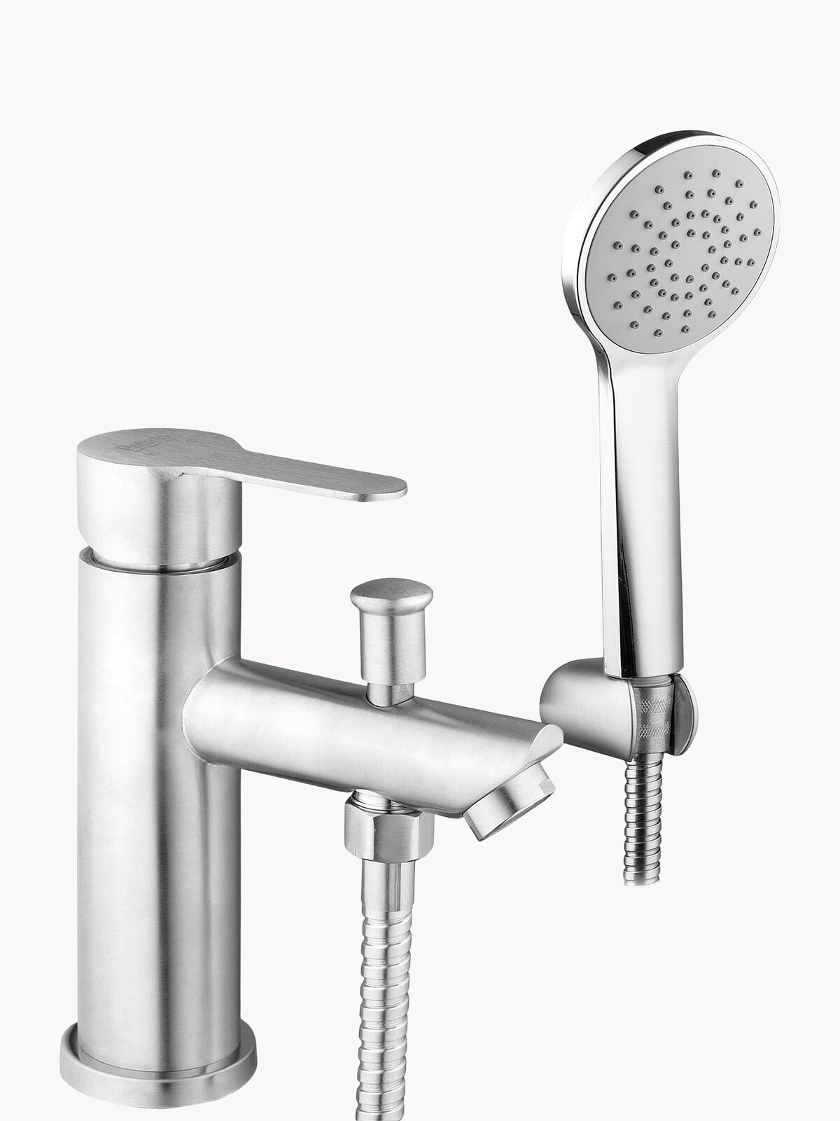 Смеситель для ванны или раковины с душевой лейкой и кронштейном, сатиновый