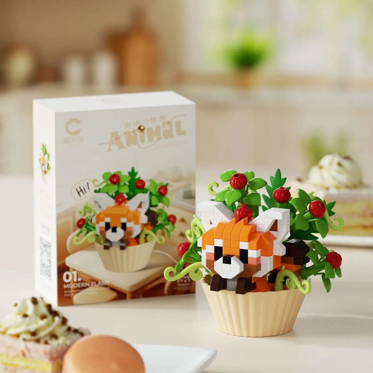 Мини-фигурка фруктового панды, 239 деталей, конструктор для детей