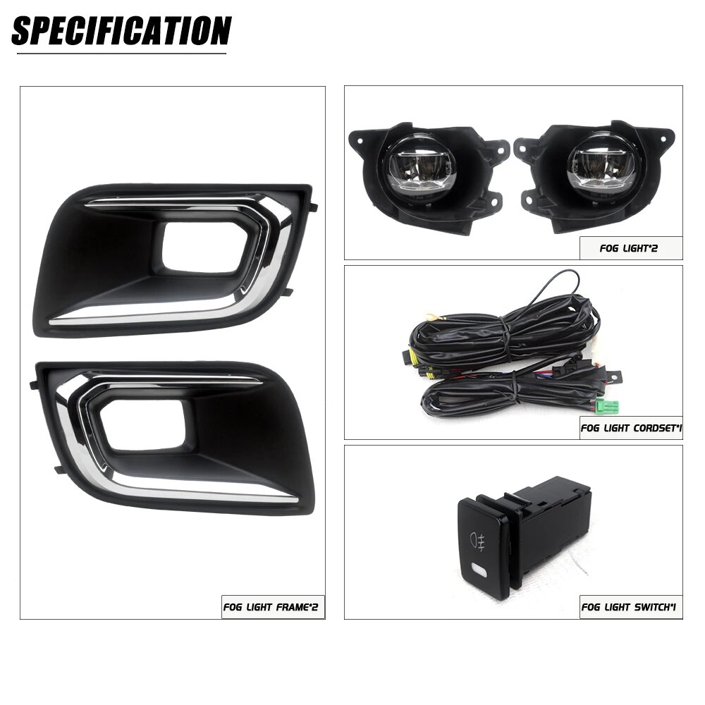 Комплект обновления противотуманной фары переднего бампера для TOYOTA Sequoia 2018 2019 2020 2021, версия, дополнительный переключатель противотуманных фар + проводка