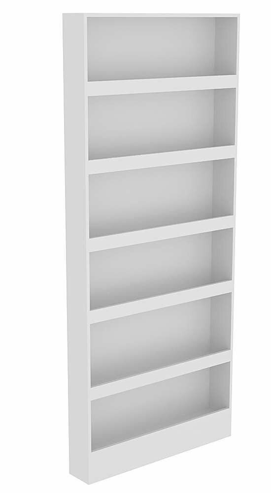 Узкий стеллаж 150 мм из ДСП №1-150 с 6-тью полками с бортиками серии Эконом (2100х900х150), Cерый