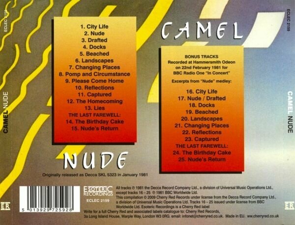 Диск CAMEL - Nude (Exp.+Remastered) (1 CD) — фото 1