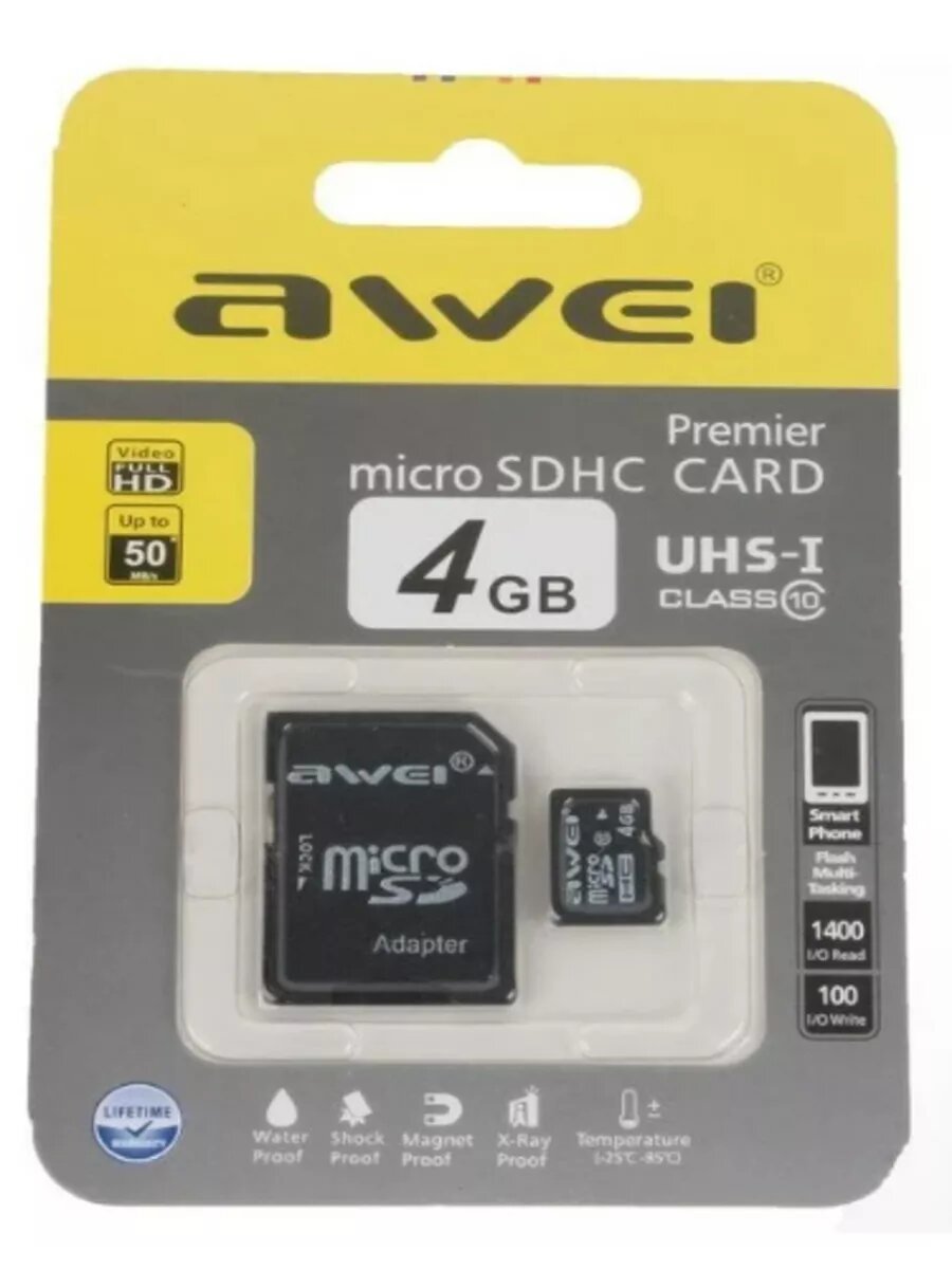 AWEI Карта памяти MICRO SD 4GB