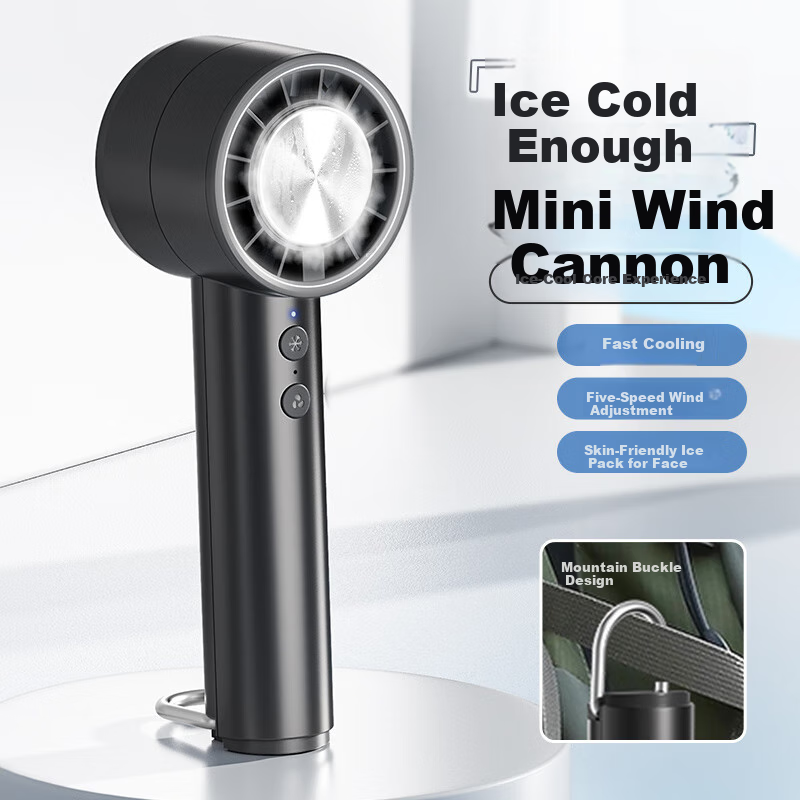 Yueke Handheld Mini Fan Ice-Cold Portable USB Rechargeable Fan Outdoor Portable Fan Office Dormitory Cooling Ice Pack High Wind Power 【Cooling Version White】