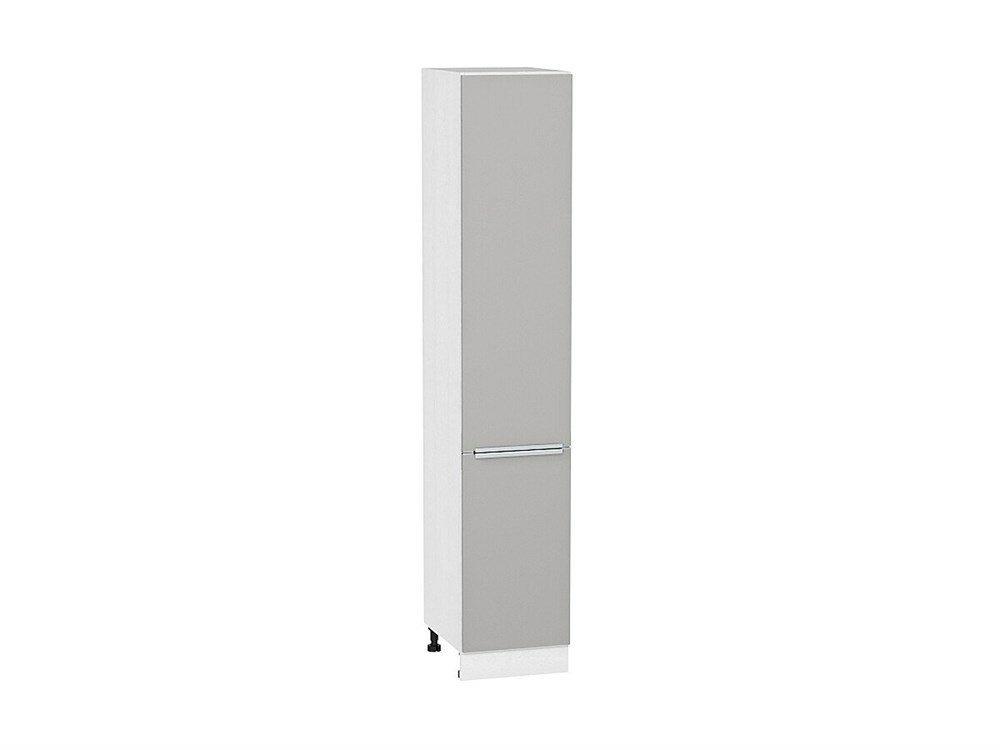 VVT Шкаф пенал с 2-мя дверцами Фьюжн Белый, Silky Light Grey, 2140, 400
