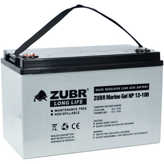Аккумулятор Zubr Marine Gel, 330x171x214(220), прямая полярность, 100 Ач, NPG12-100(MK-Energy)
