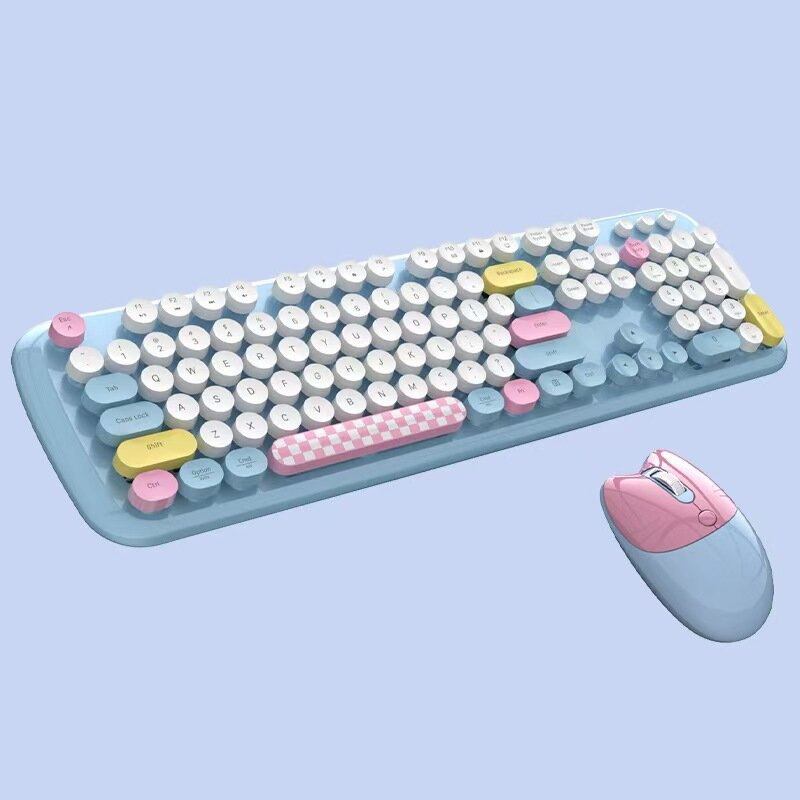 Набор клавиатуры и мыши Mofii Zero Girl Cute, светло-голубой, для офисного ноутбука