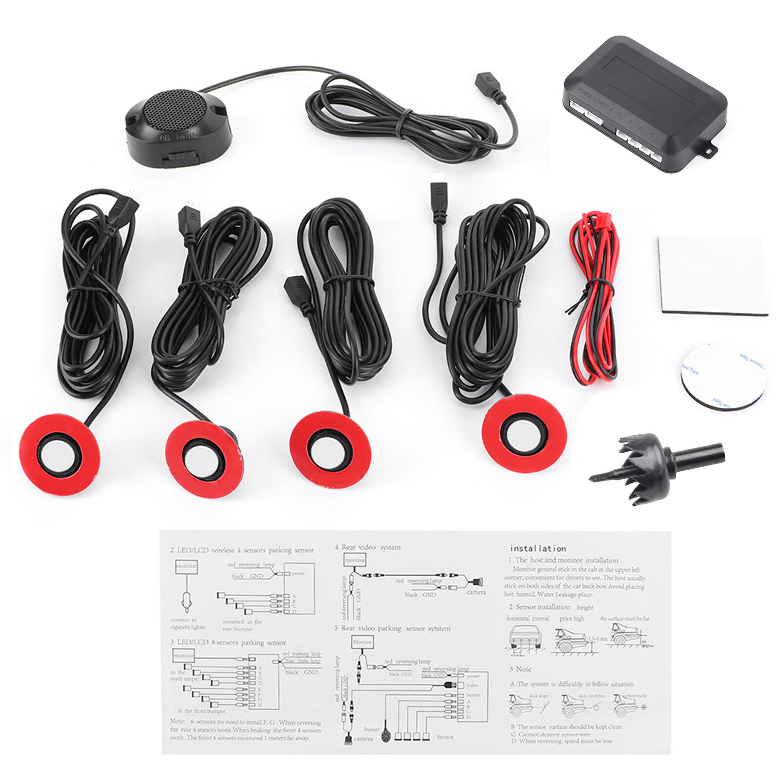 Радар заднего вида 16,5 мм со встроенным звуковым сигналом для помощи при движении задним ходом, система помощи при парковке для безопасного маневрирования задним ходом