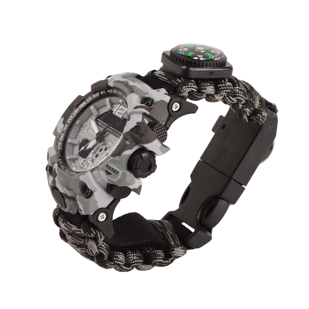 Часы для выживания на открытом воздухе, многофункциональный браслет, компас, свисток, браслет из паракорда, набор инструментов