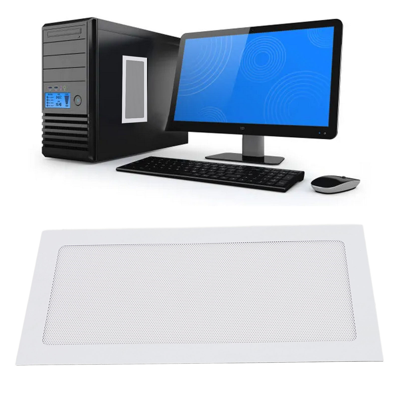 2 шт. компьютерный кулер вентилятор пылевой фильтр магнитная рамка ПК вентилятор пылевая сетка ПК кулер фильтр мелкая сетка ПВХ пылезащитный чехол белый