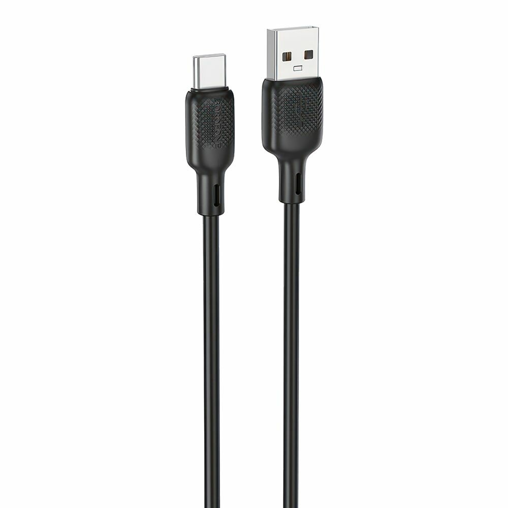 USB кабель BOROFONE BX113 Lenny Type-C, 3А, 3м, силикон (черный)