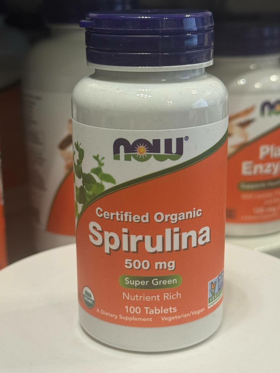 NOW Spirulina 500 mg - Спирулина 500 мг, для поддержания здоровья и укрепления иммунитета, 100 таблеток